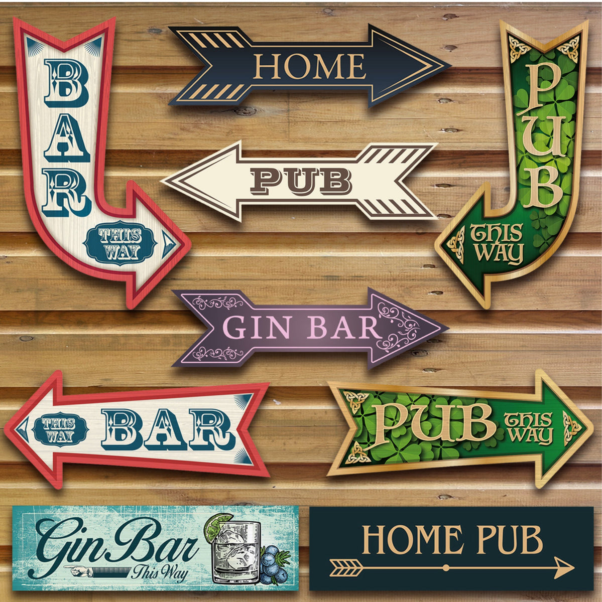 Arrow Bar Signs | Pub Shed | Garden Bar | Direction signs – Two Fat ...