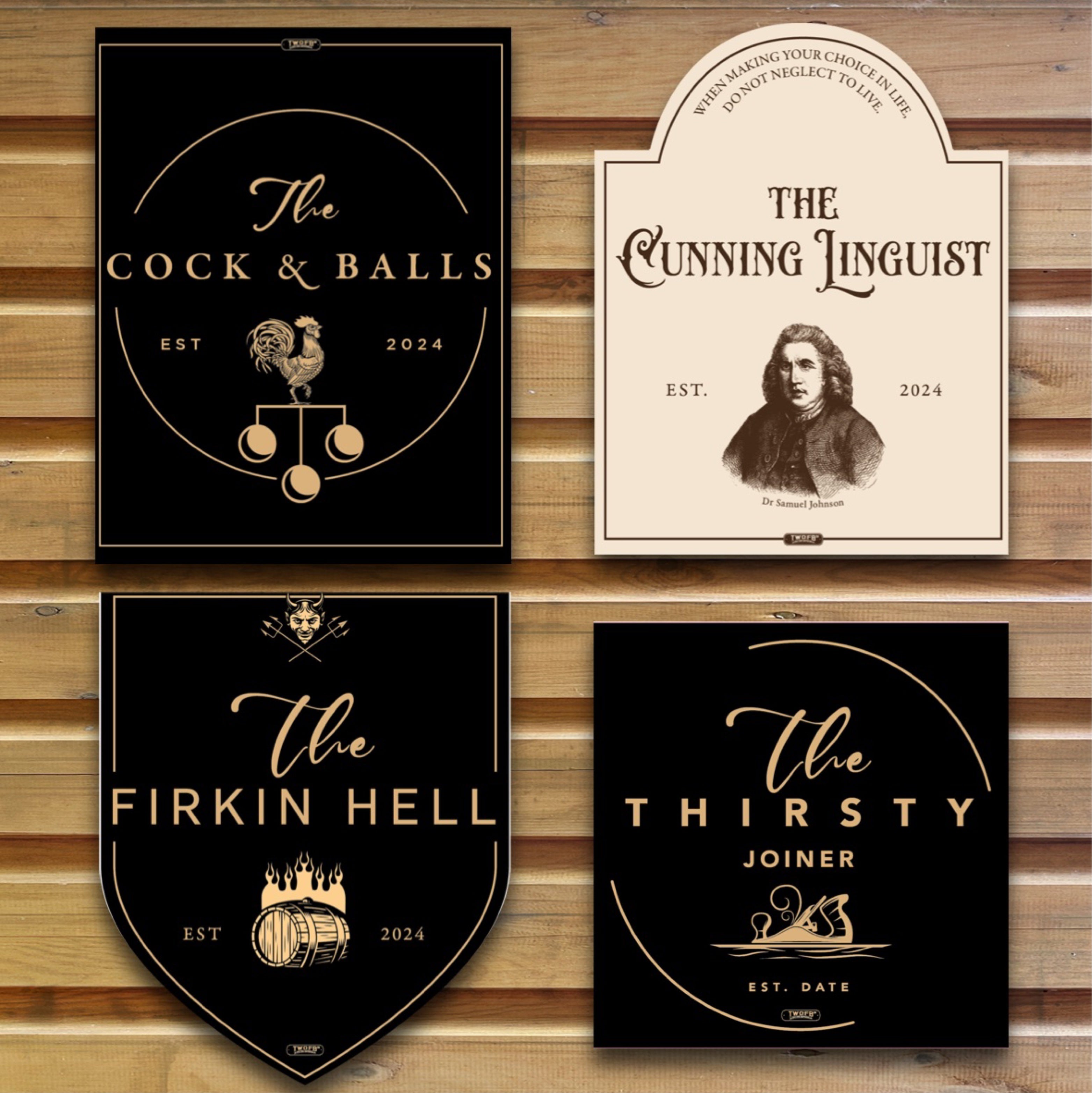 Bistro Bar Signs - Simple classic style signs - Custom signs – Two Fat ...
