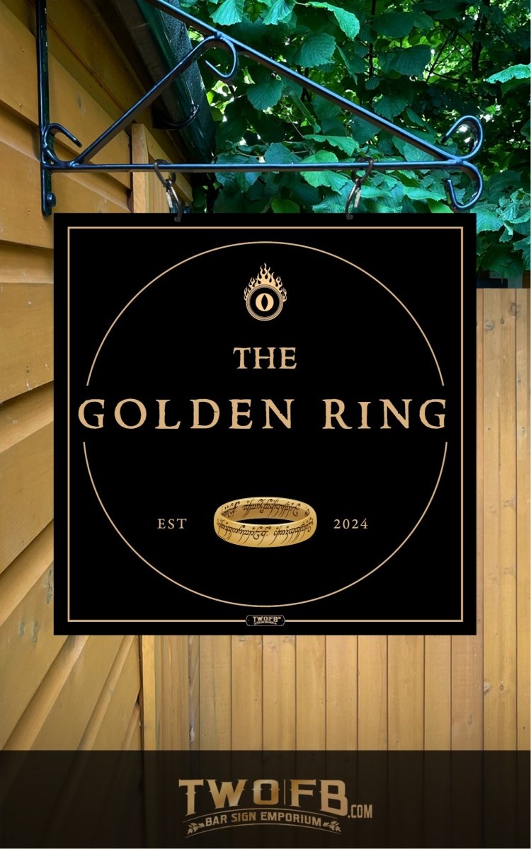 Golden Ring| Personalised Bar Sign | Bistro Style – Two Fat Blokes Ltd