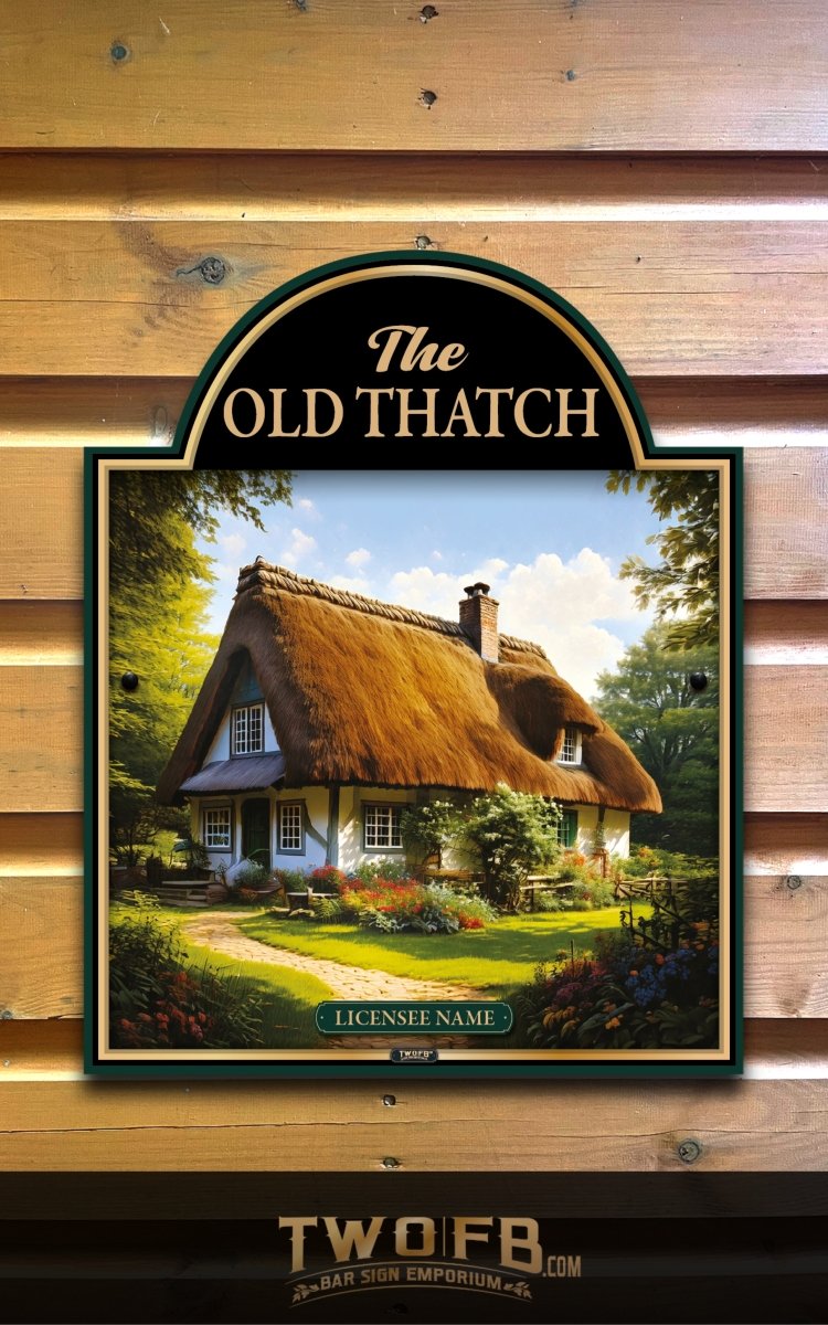 Old Thatch| Personalised Pub Sign | Country Style Pub Signs – Two Fat ...