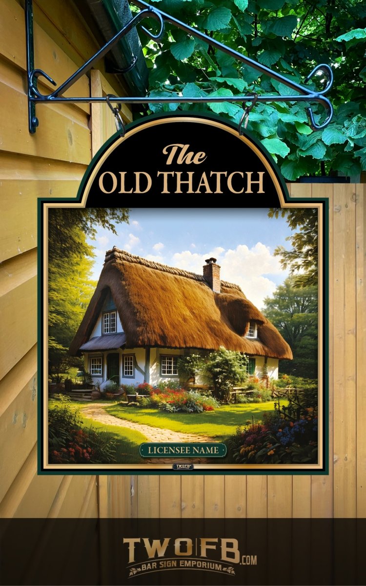 Old Thatch| Personalised Pub Sign | Country Style Pub Signs – Two Fat ...