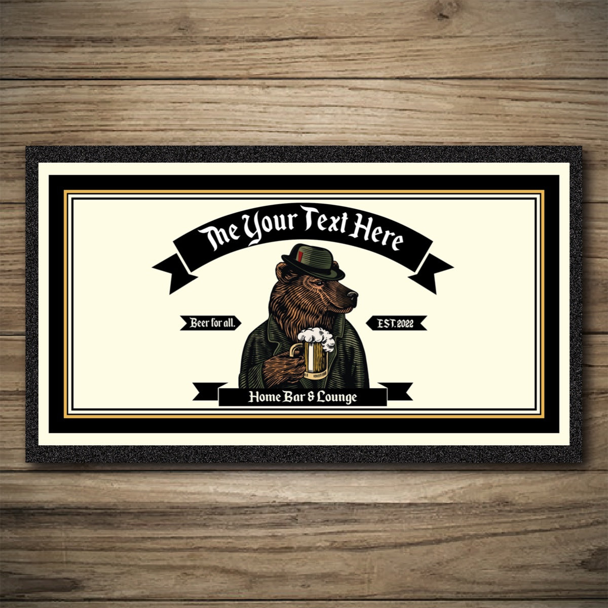 Personalised Bar Mats | Drip Mats | Custom Bar Runners | Grizzly Bear ...
