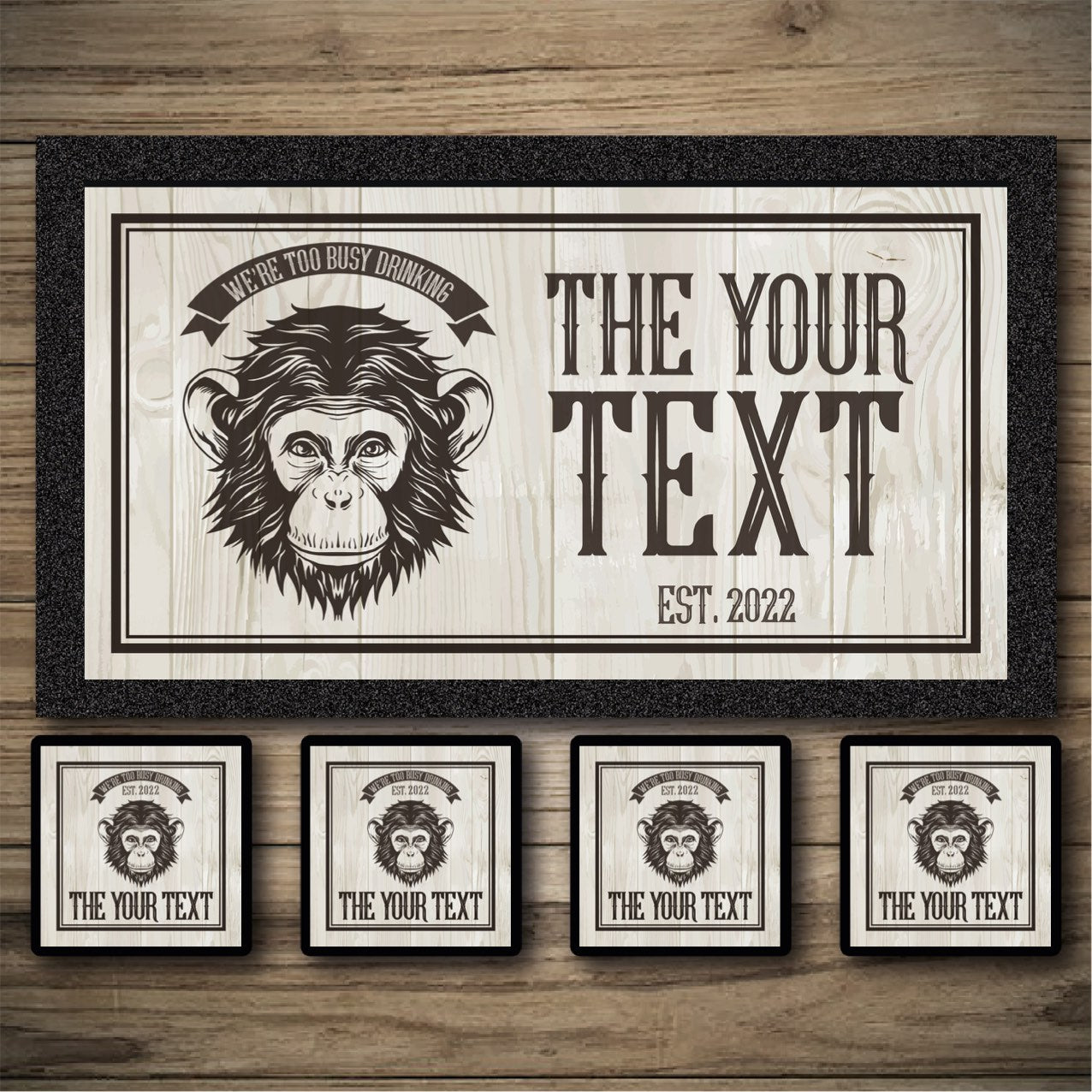 Personalised Bar Mats | Drip Mats | Custom Bar Runners | Monkey Bar ...