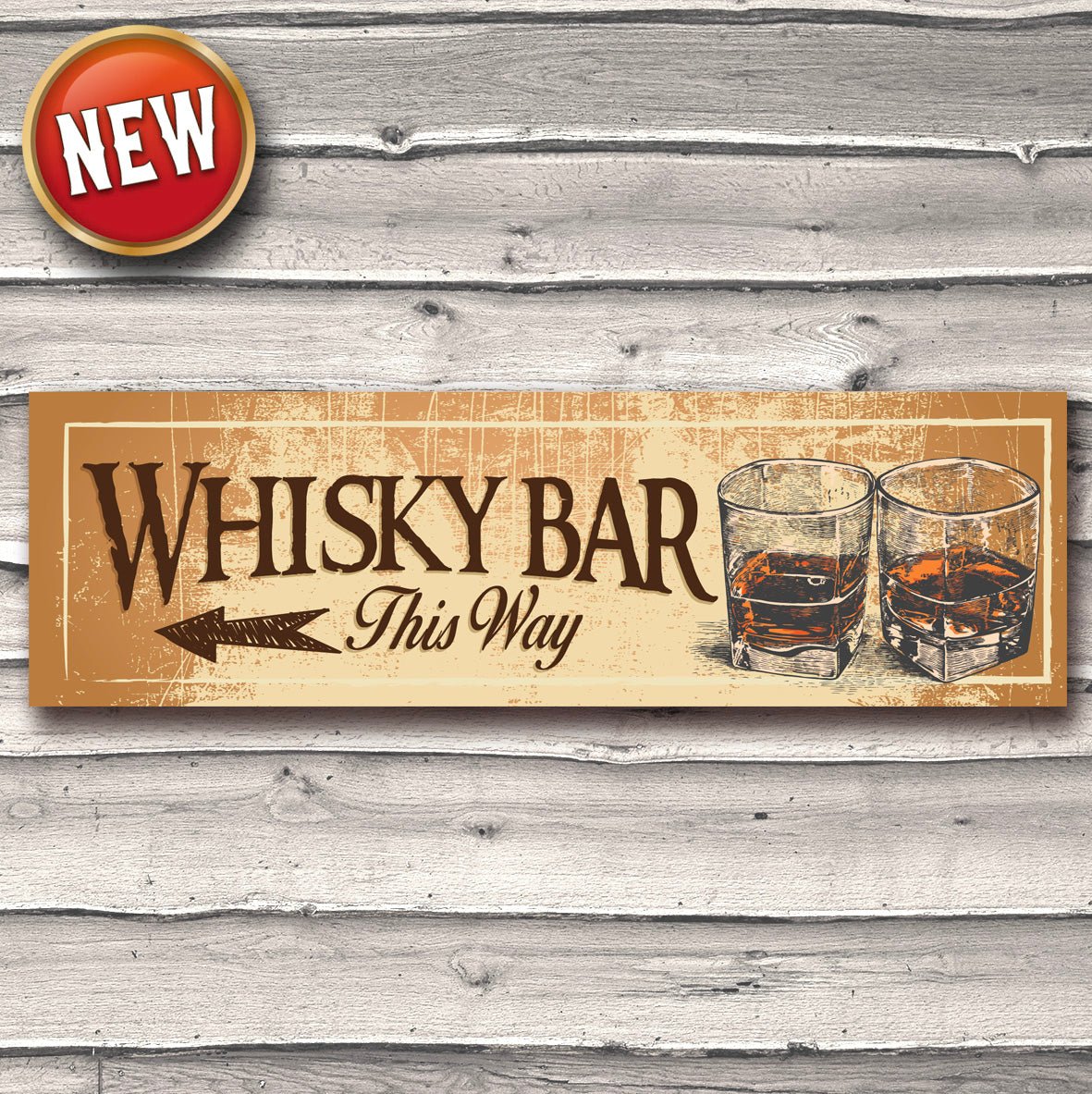 Arrow Whisky Bar Sign - Bar Signs – Two Fat Blokes Ltd
