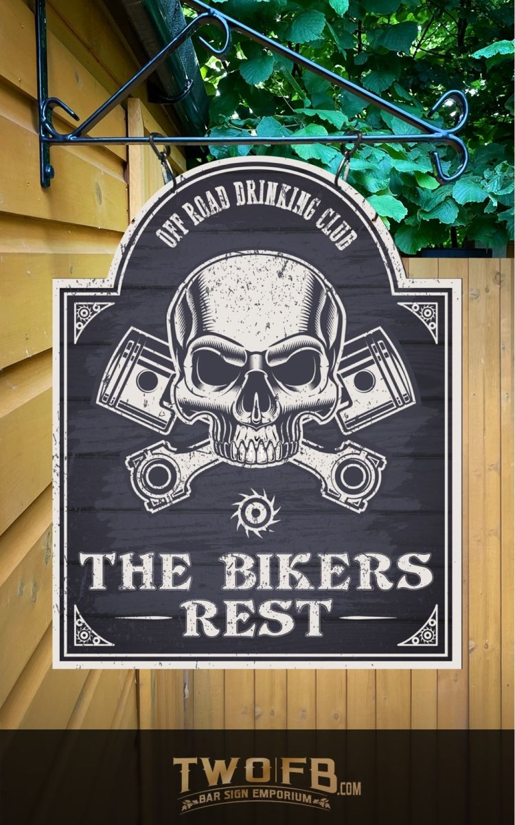 Bikers Rest | Custom made pub signs | Personalised Bar Sign – Two Fat ...