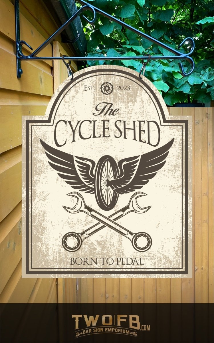 Cycle Shed | Custom made pub signs | Personalised Bar Sign – Two Fat ...