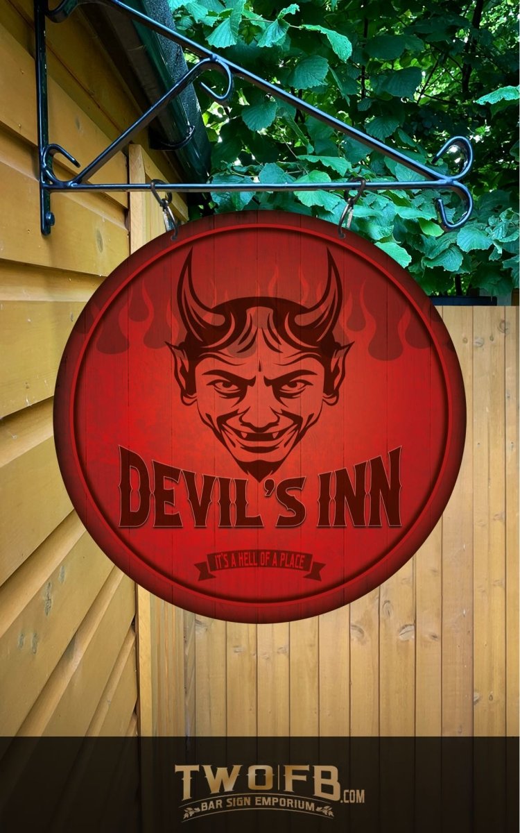 Devil's Inn | Personalised Bar Sign | Hell Pub sign – Two Fat Blokes Ltd