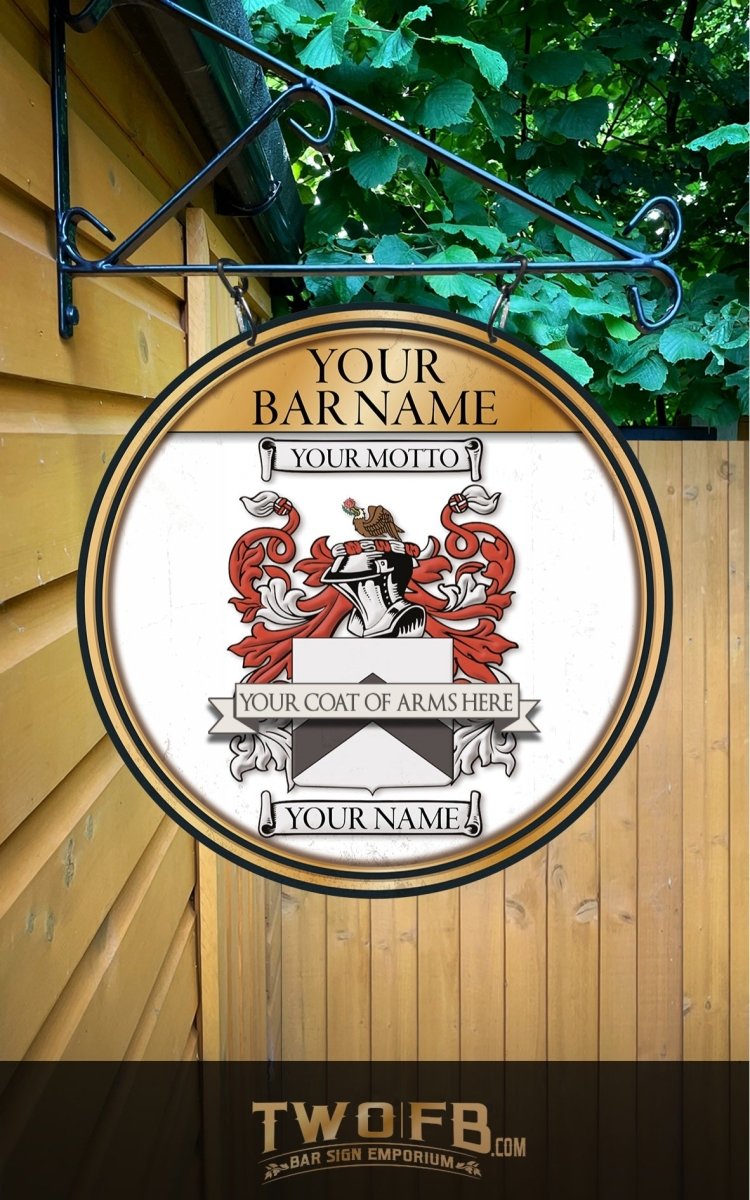 Family Crest Bar Sign | Pub Sign | Coat Of Arms Sign – Two Fat Blokes Ltd