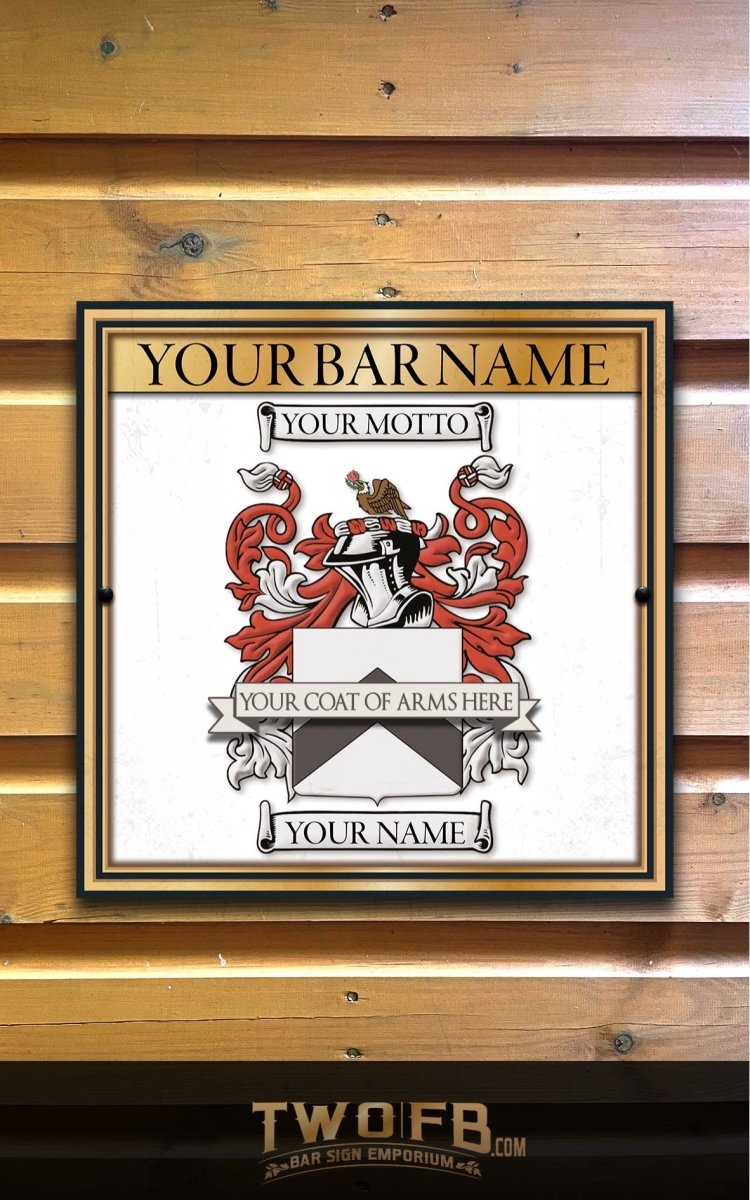 Family Crest Bar Sign | Pub Sign | Coat Of Arms Sign – Two Fat Blokes Ltd