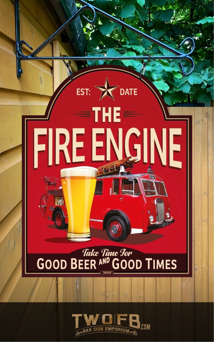 Fire Engine | Personalised Bar Sign | Bar Signs – Two Fat Blokes Ltd