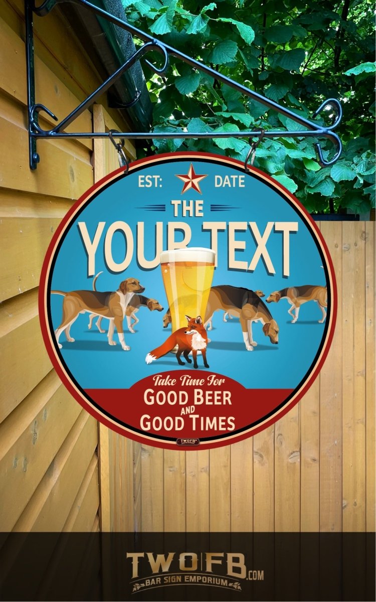 Fox & Hounds | Personalised Bar Sign | Bar Signs – Two Fat Blokes Ltd