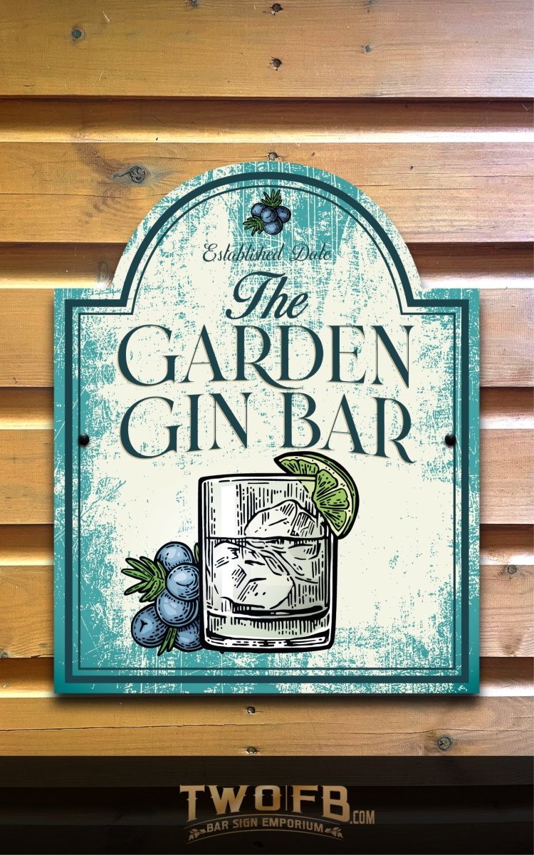 Garden Gin Bar | Personalised Pub Sign | Hanging Pub Signs – Two Fat ...