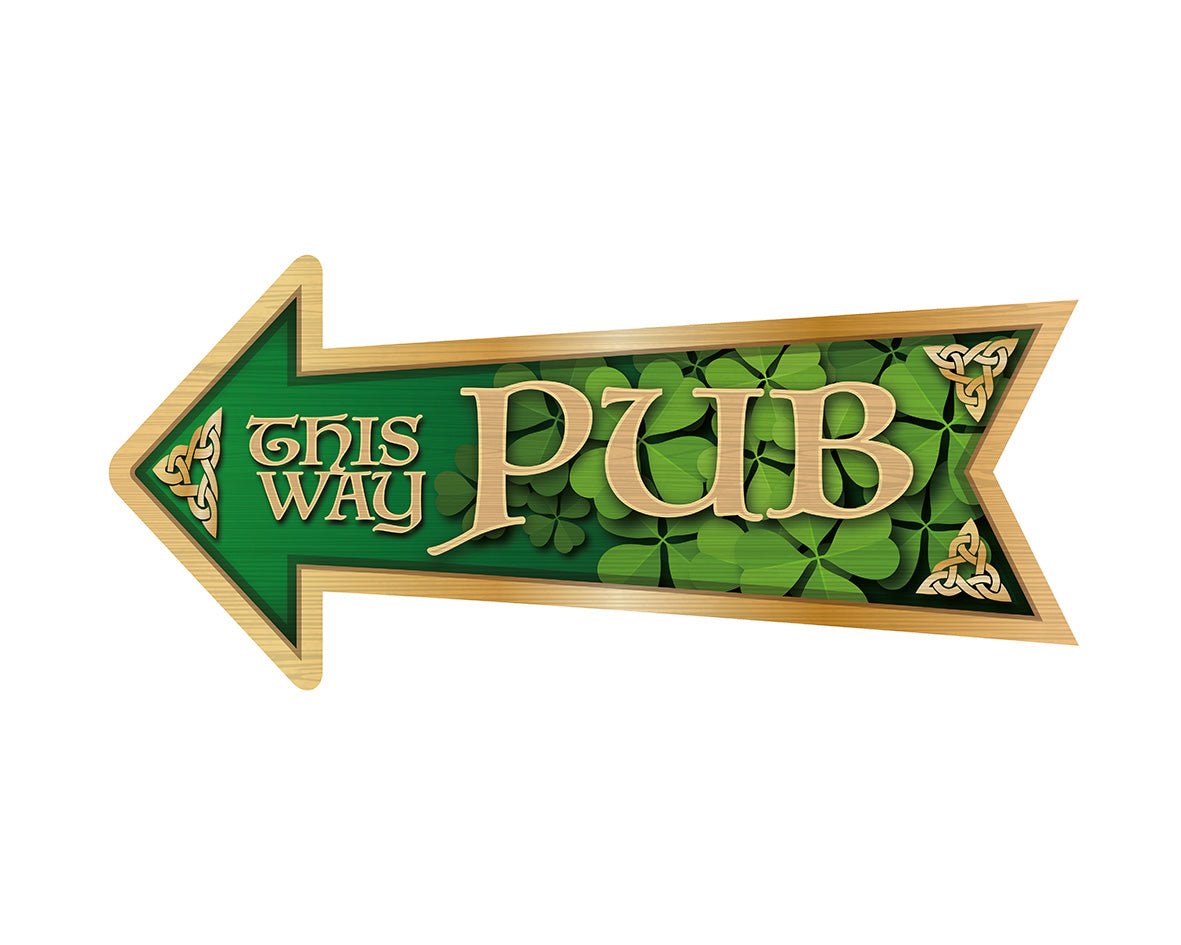 Irish Style Arrow | Bar Sign | Shamrock Bar | Custom Signs – Two Fat ...