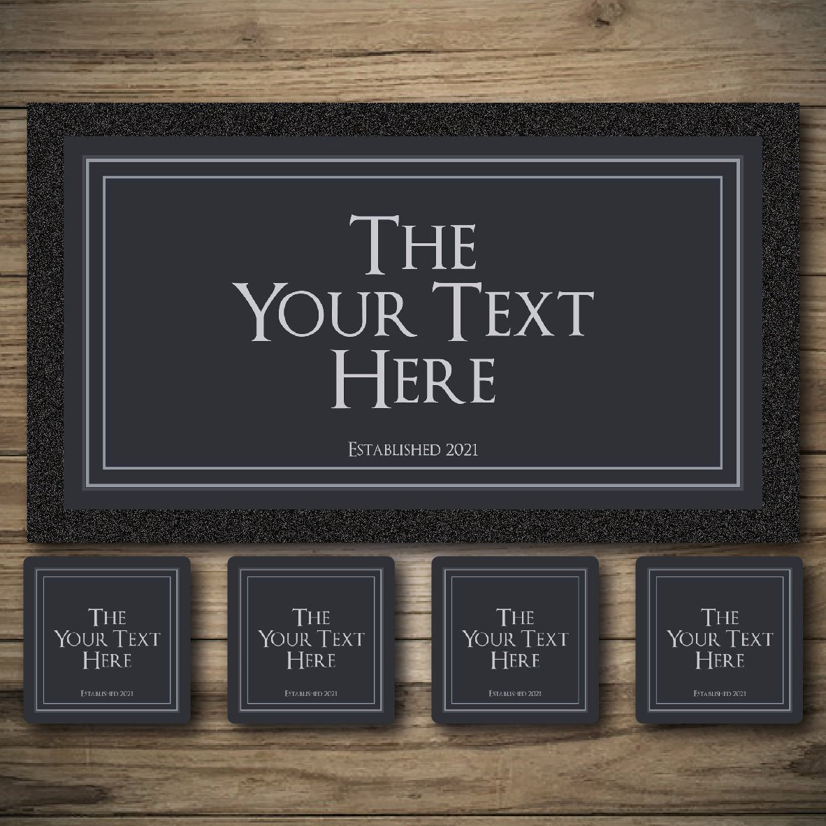 Modern Grey | Personalised Bar Sign | Café Style Signs – Two Fat Blokes Ltd
