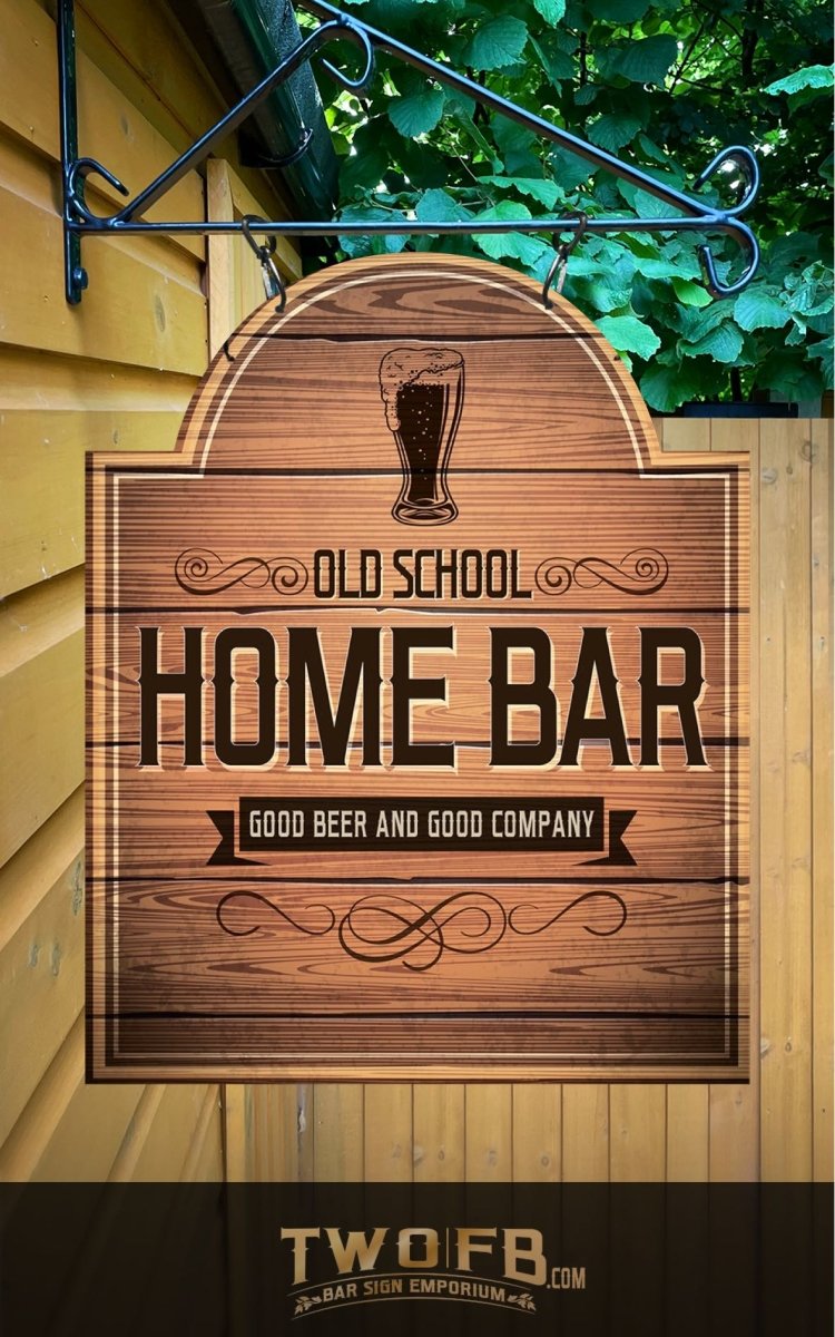 Old School | Bar Personalised Bar Sign | Wooden Pub signs – Two Fat ...
