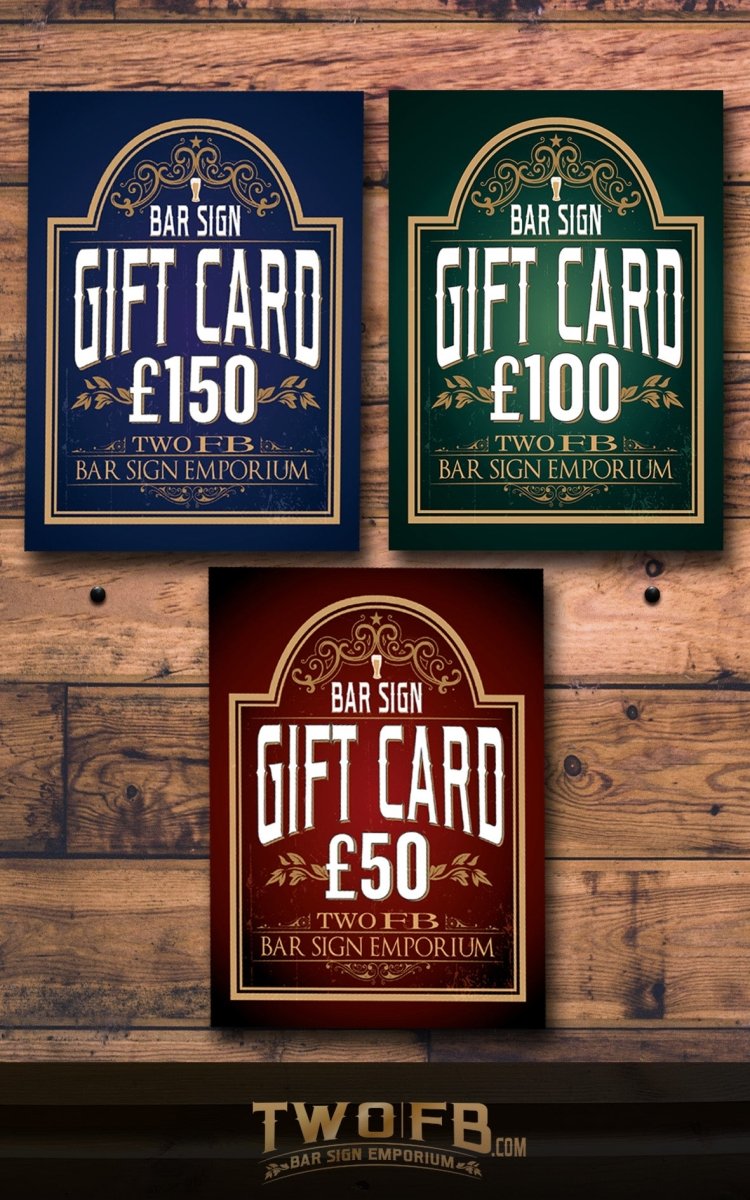 Personalised bar Sign Gift Voucher - Bar Signs – Two Fat Blokes Ltd