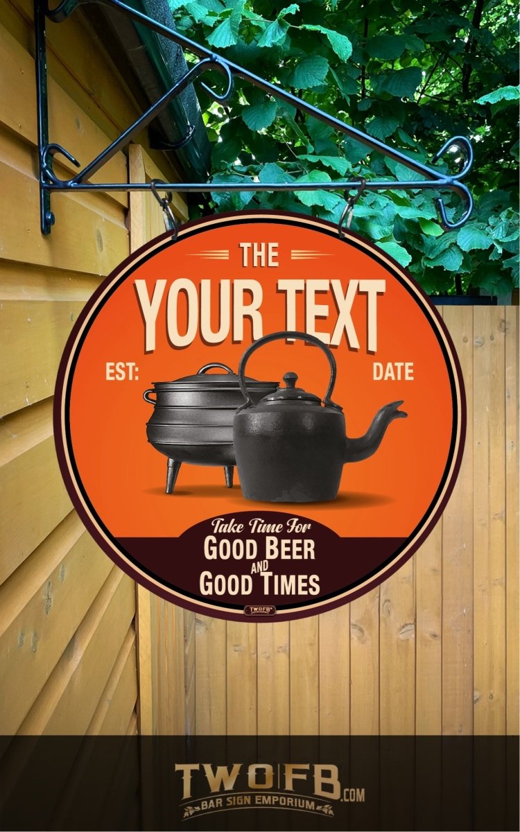 Pot & Kettle | Personalised Bar Sign | Bar Signs – Two Fat Blokes Ltd