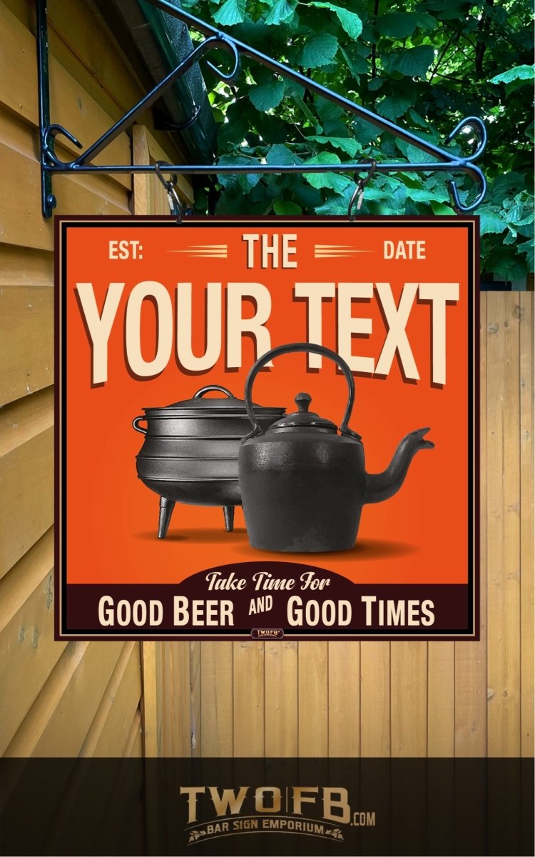 Pot & Kettle | Personalised Bar Sign | Bar Signs – Two Fat Blokes Ltd