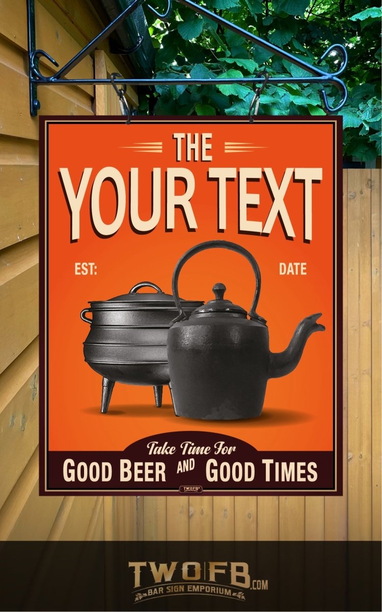 Pot & Kettle | Personalised Bar Sign | Bar Signs – Two Fat Blokes Ltd