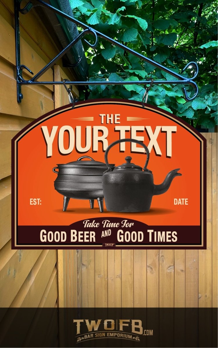 Pot & Kettle | Personalised Bar Sign | Bar Signs – Two Fat Blokes Ltd