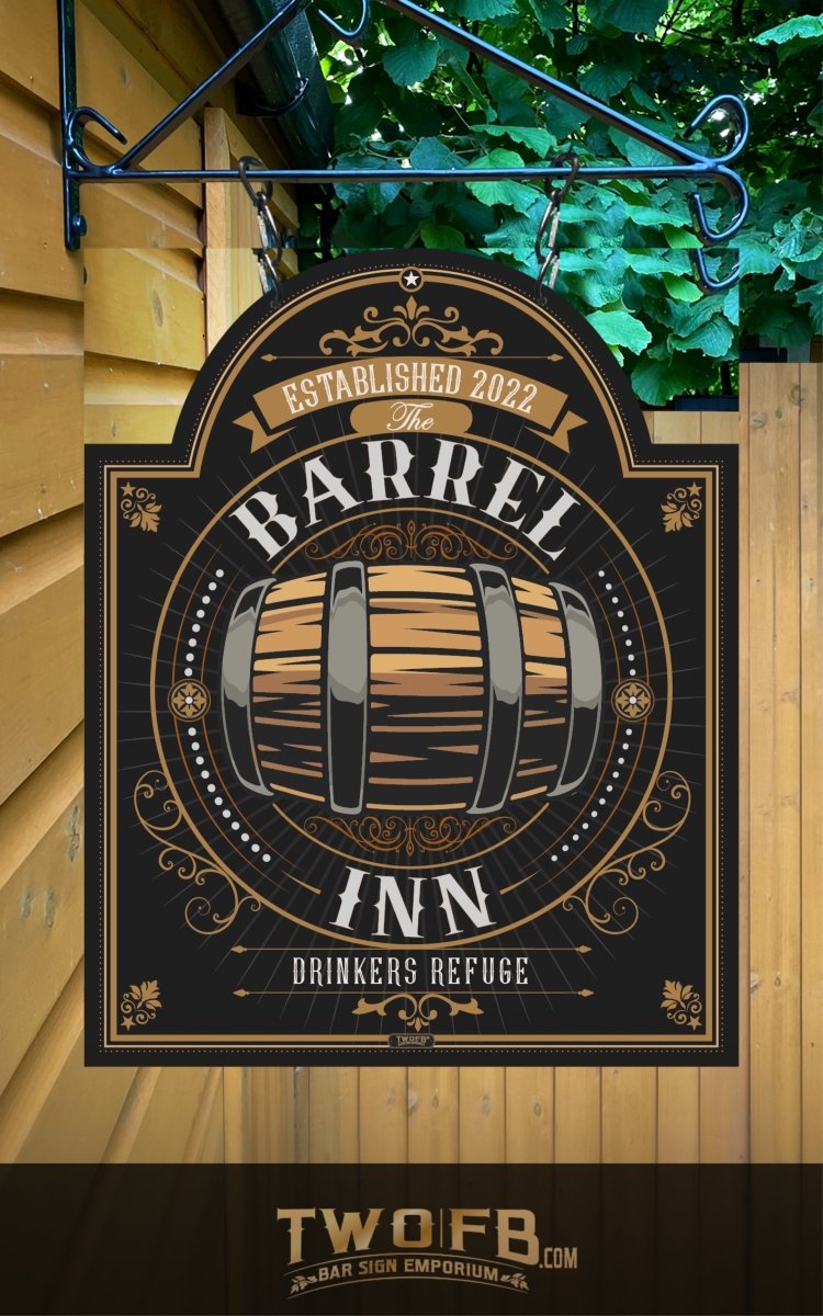 The Barrel Inn | Personalised Pub Sign | Hanging Pub Signs – Two Fat ...
