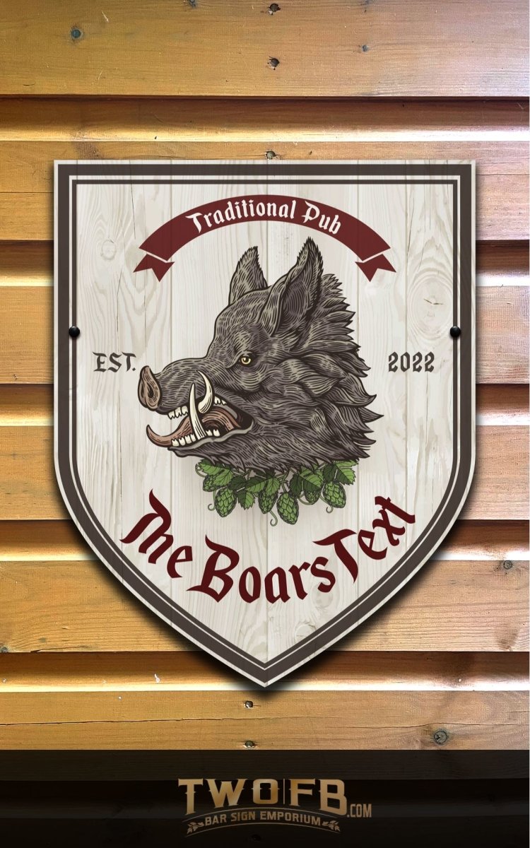 Boars Head | Pub Sign | Personalised Bar Sign – Two Fat Blokes Ltd