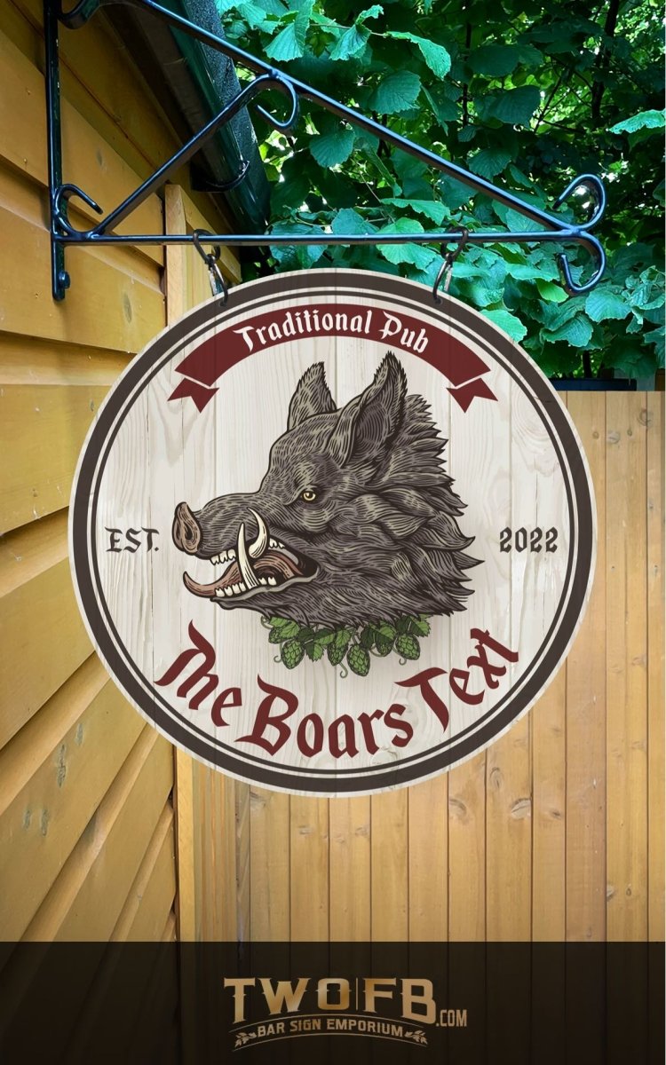 Boars Head | Pub Sign | Personalised Bar Sign – Two Fat Blokes Ltd