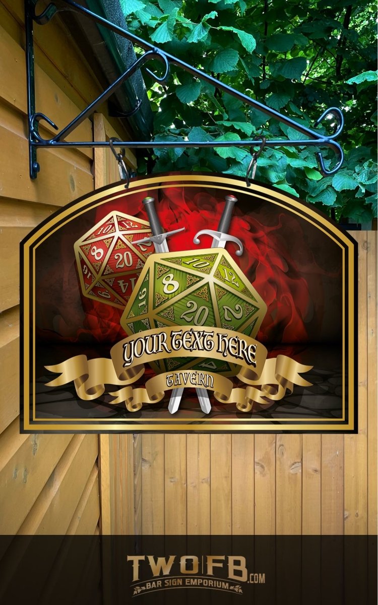 D20 Dungeons & Dragoon | Games room sign| Personalised Bar Sign – Two ...