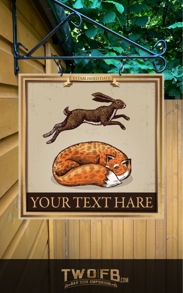 The Fox & Hare | Personalised Bar Sign | Pub-Bar-Signs – Two Fat Blokes Ltd