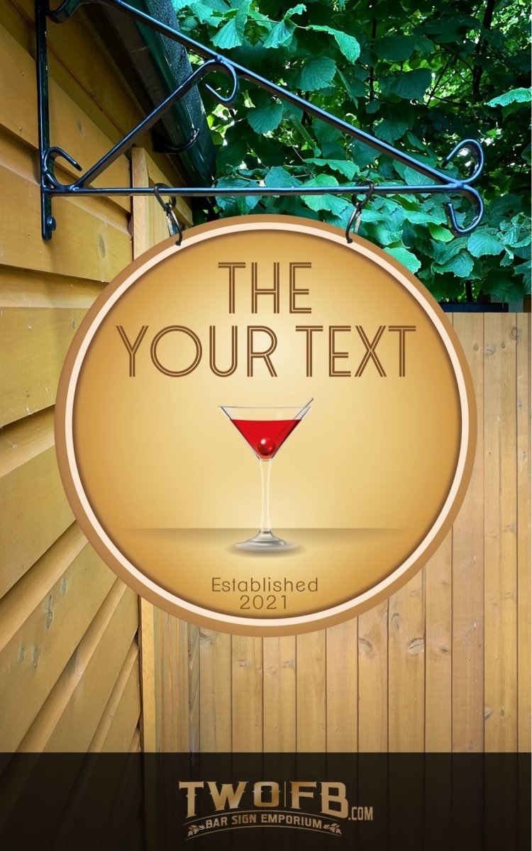 Gold Cocktail Bar Sign | Personalised Pub Sign | Retro Bar Sign – Two ...