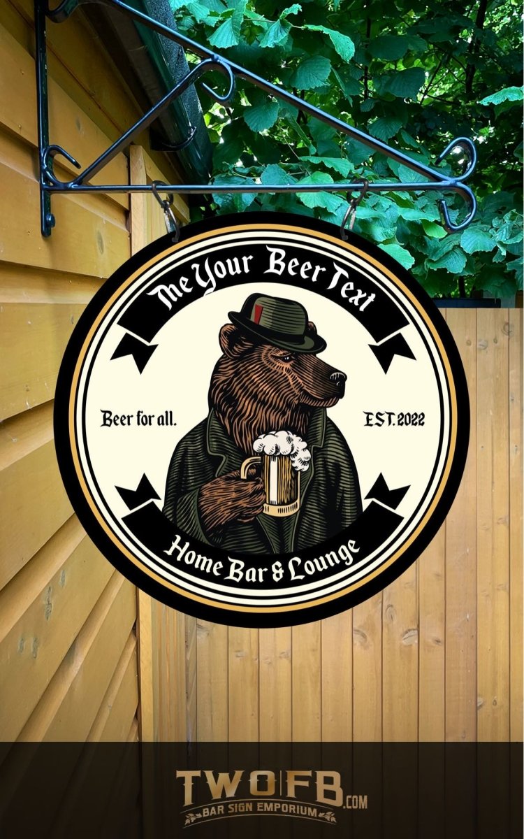Grizzly Beer | Personalised Bar Sign | Traditional Pub Sign – Two Fat ...