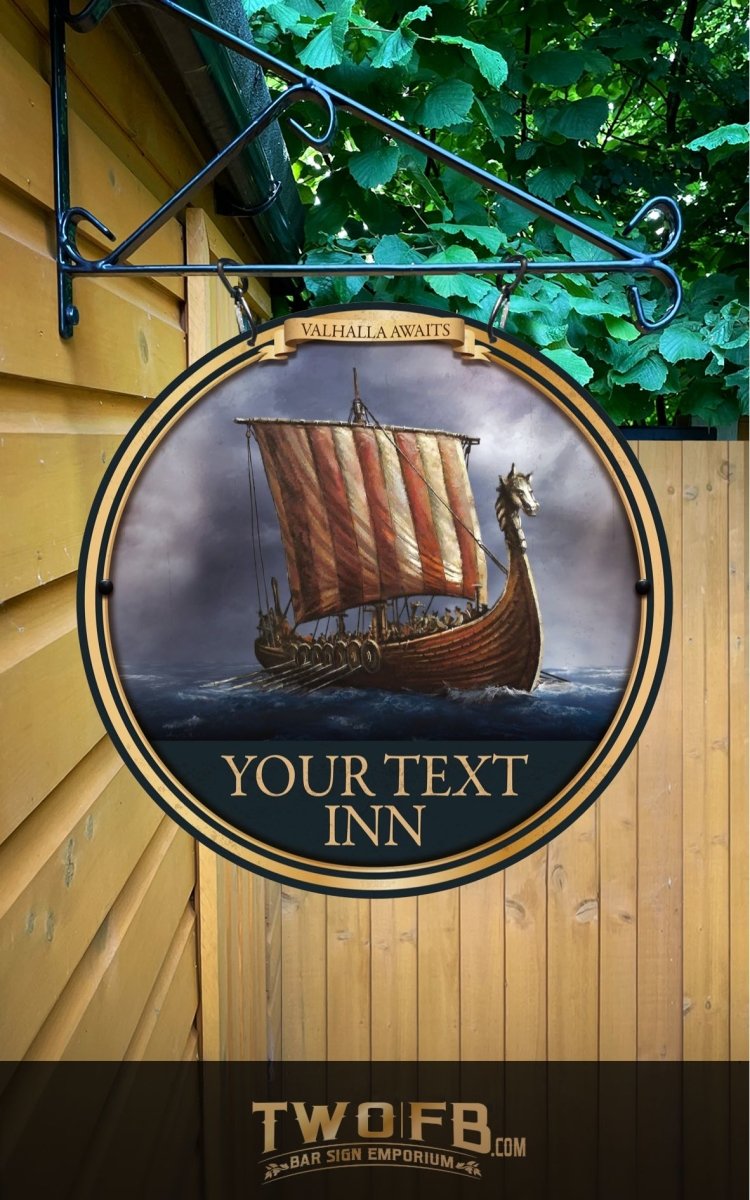 Longship Inn | Personalised Bar Sign | Viking Pub Sign – Two Fat Blokes Ltd