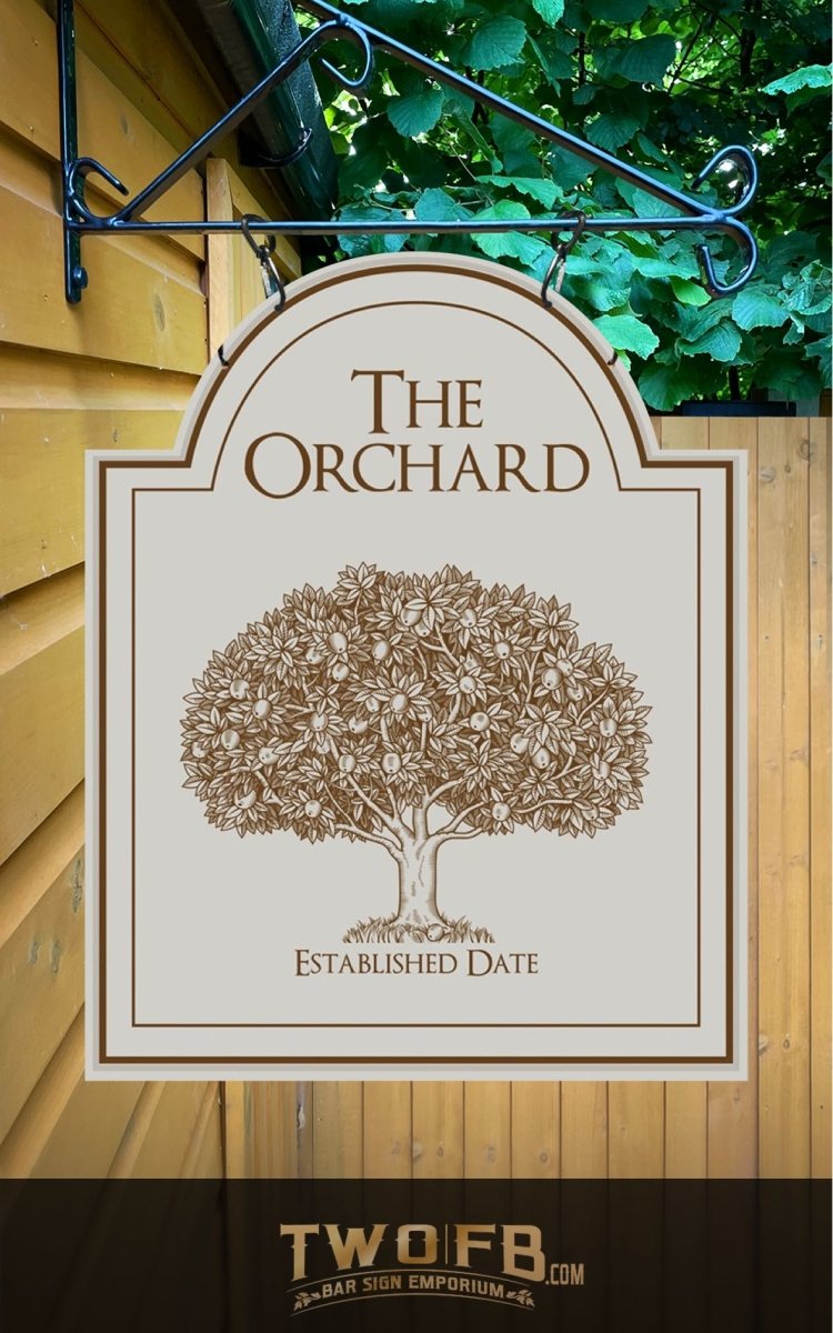 Orchard | Personalised Home Bar Sign | Apple Tree Pub Sign – Two Fat ...