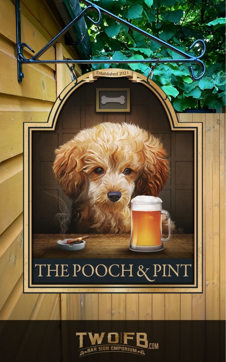 Pooch & Pint | Personalised Bar Sign | Dog House Style – Two Fat Blokes Ltd