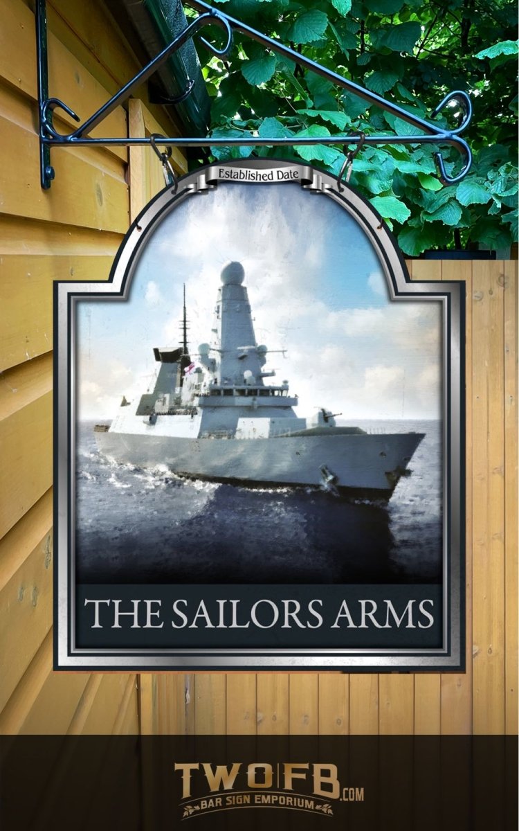 Sailors Arms | Personalised Home Bar Sign | Royal Navy | HMS Dauntless ...