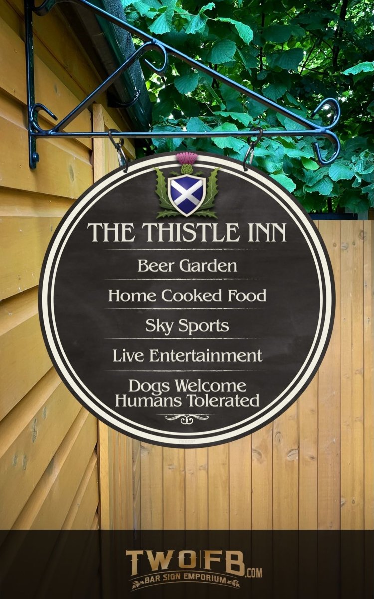 The Scottish Thistle Inn ChalkBoard Personalised Bar Sign – Two Fat ...