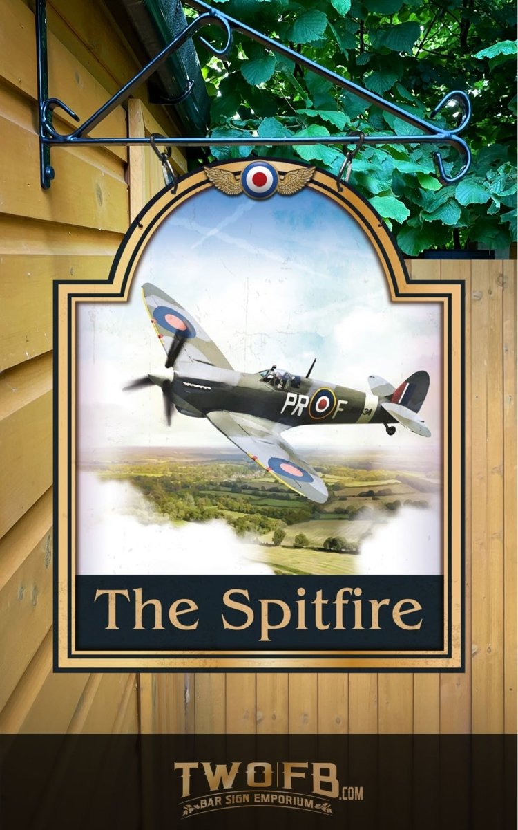 Spitfire Inn | Personalised Bar Sign | Replica Pub Sign – Two Fat ...
