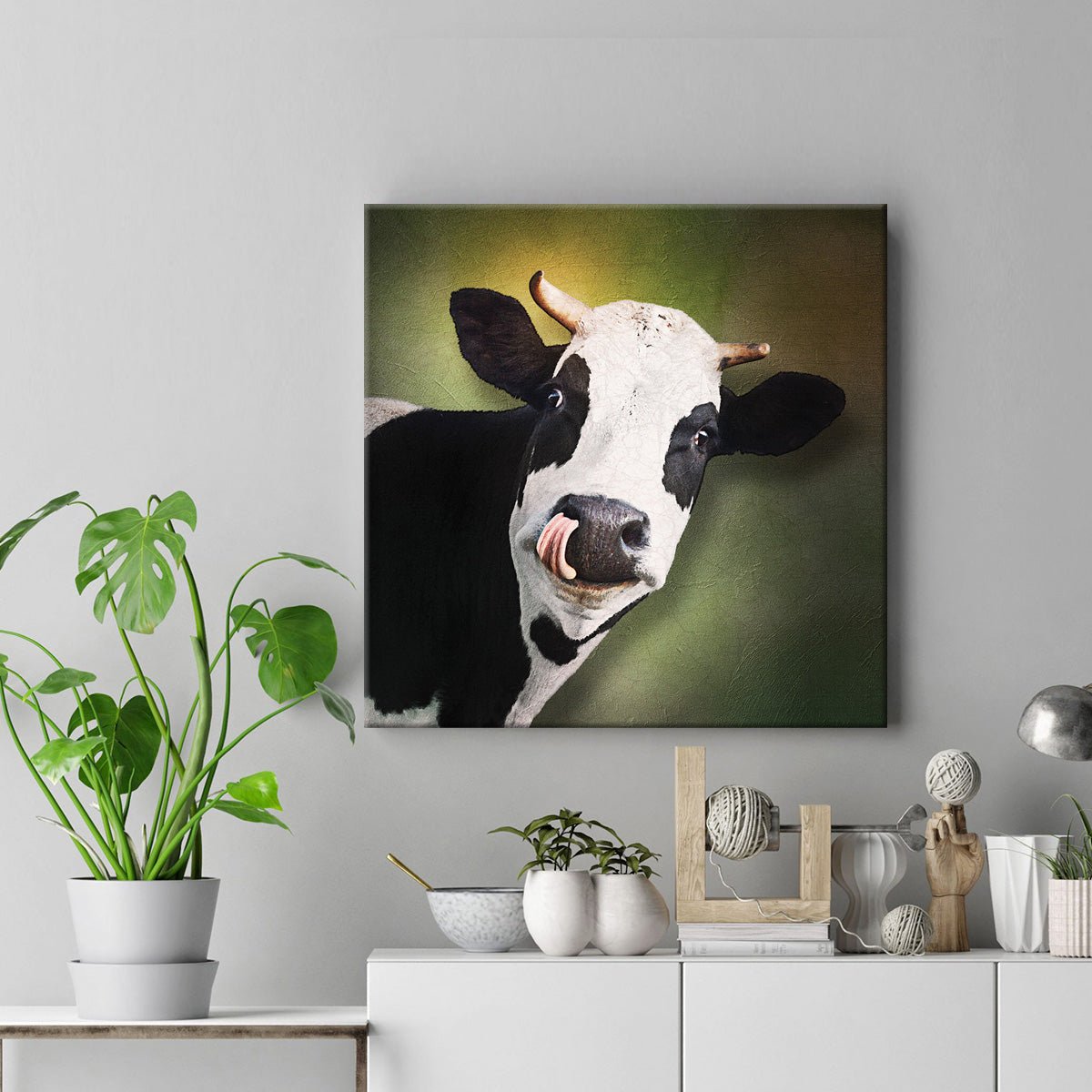 Tipsy Cow artwork on Canvas - Canvas Prints – Two Fat Blokes Ltd