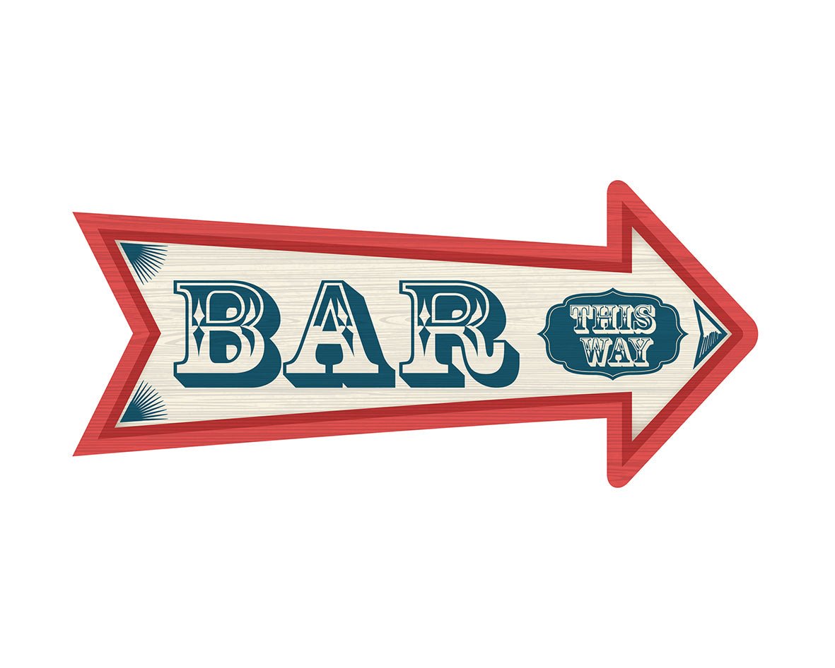 Wood Style Arrow, Bar This Way - Bar Signs – Two Fat Blokes Ltd