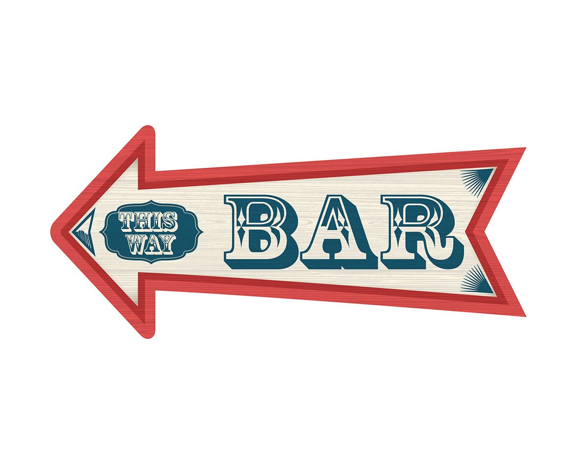 Wood Style Arrow, Bar This Way - Bar Signs – Two Fat Blokes Ltd